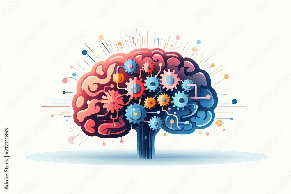 3D Icon Brain Symbol Cognitive dissonance, creative performance ...