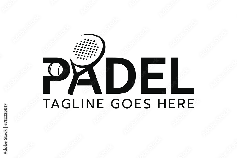 Padel logo, padel racket and ball logo design vector Stock Vector ...