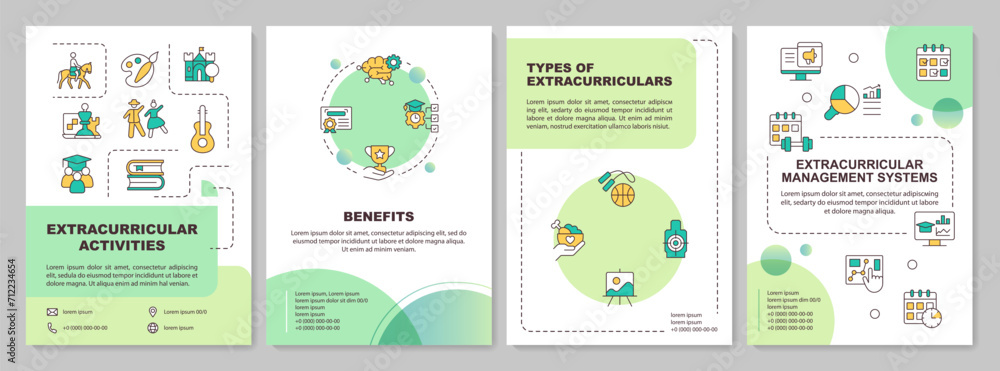 2D creative gradient extracurricular activities brochure template, leaflet design with thin ...