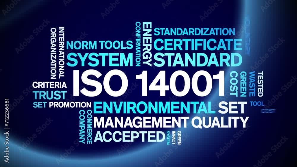 iso 14001 animated word cloud;text design animation tag kinetic ...