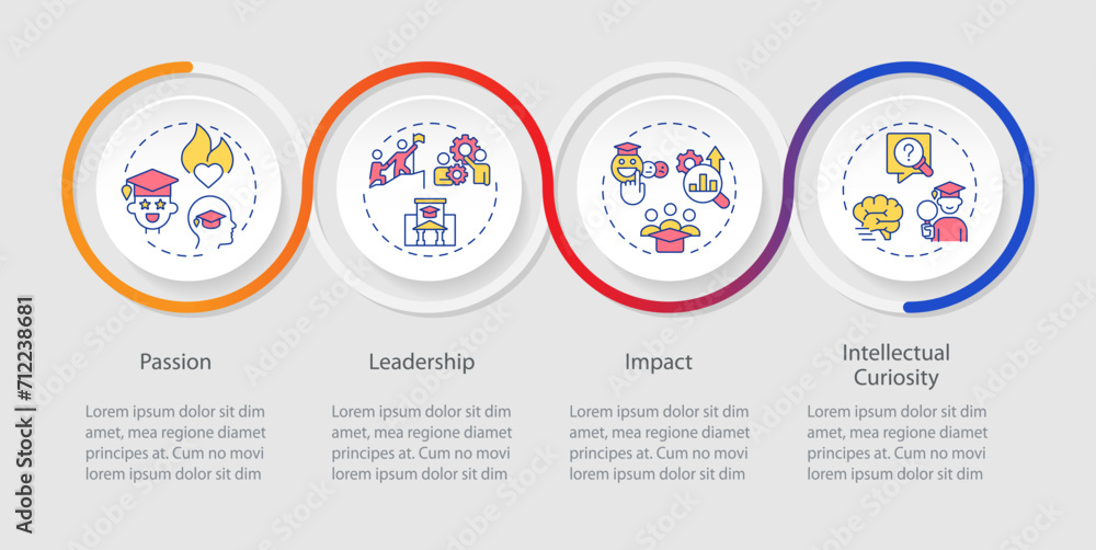 2D extracurricular activities vector infographics template with linear ...