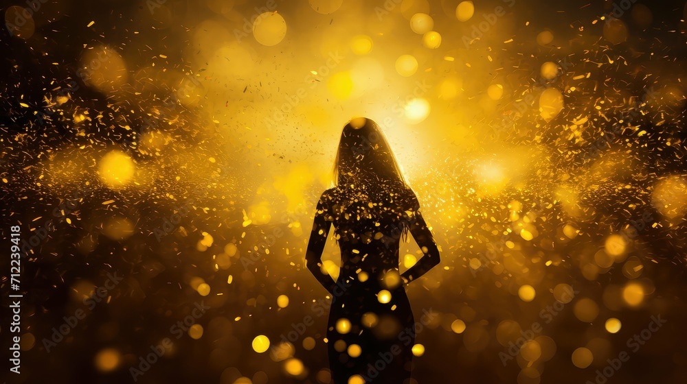 sunny yellow glitter background illustration gold cheerful, shimmer ...