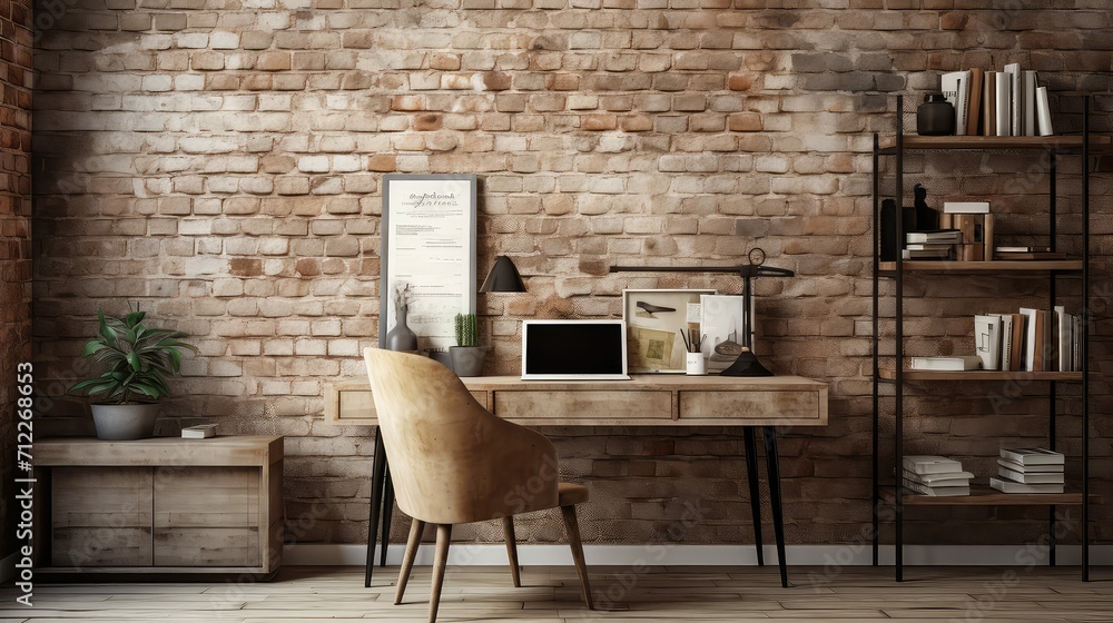 computer wall office background illustration laptop phone, pen paper ...