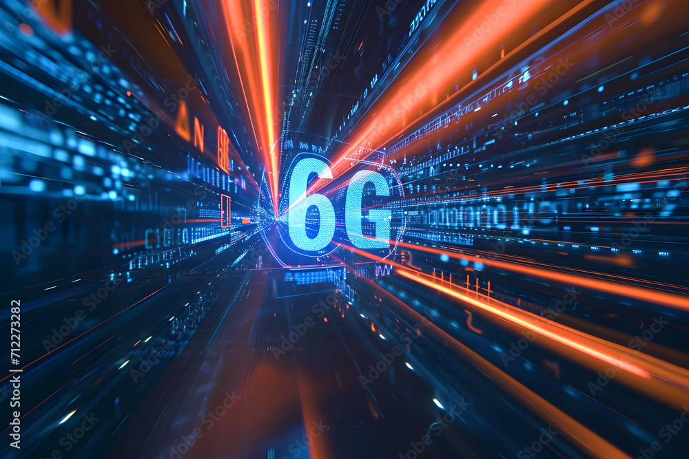 6G, new generation telecommunication fast internet, next gen mobile ...