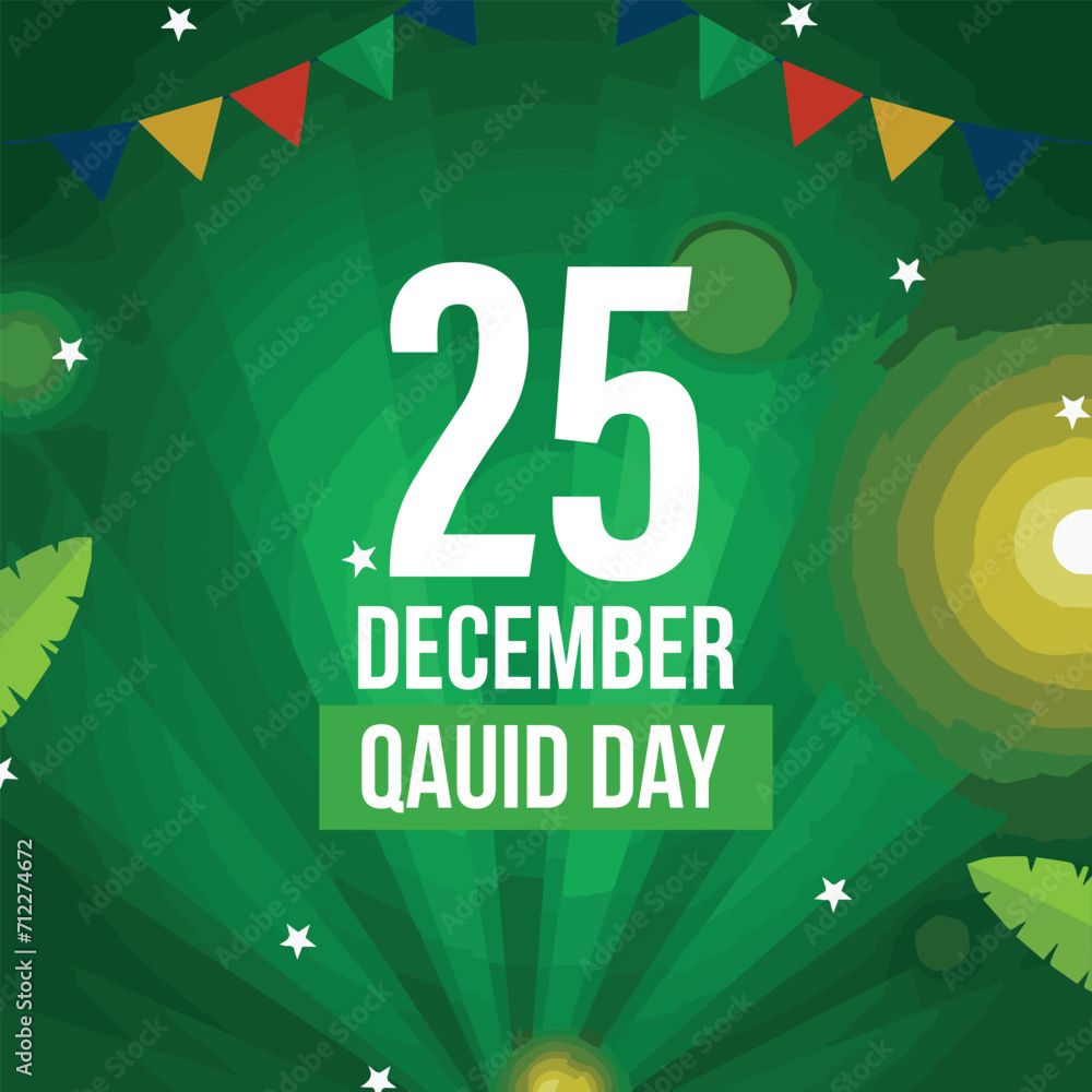 25 december pakistan day flyer with social media banner or instagram ...