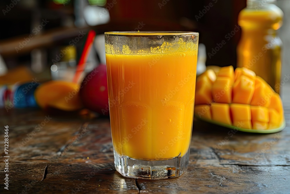 Revitalizing tropical Alphonso mango juice Stock Photo | Adobe Stock