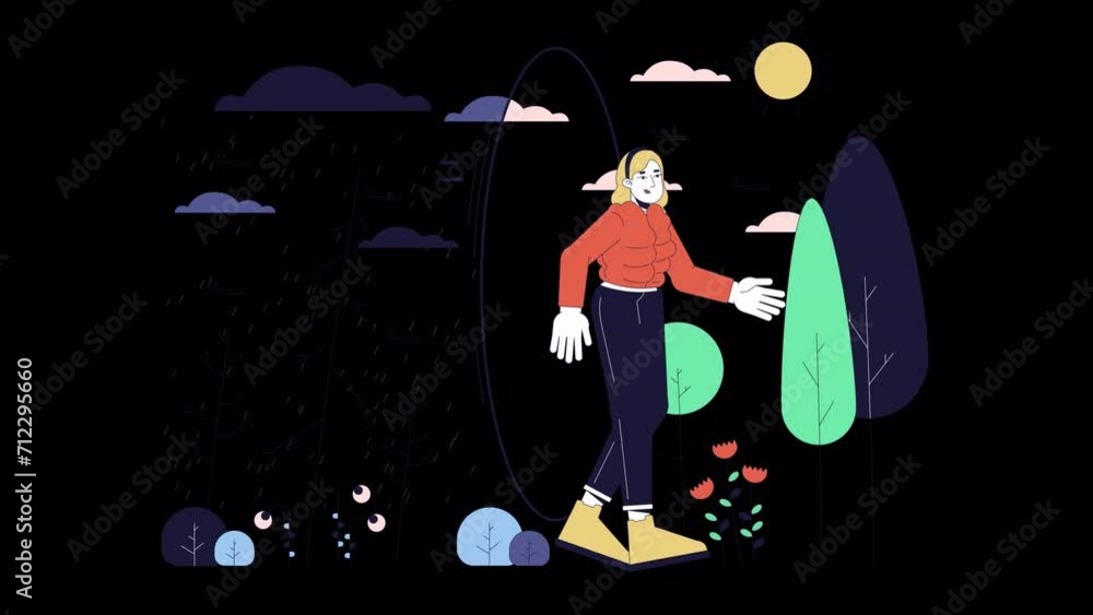 Bipolar disorder seasonal line 2D animation. Winter depression 4K video ...