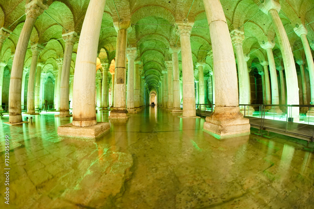 ISTANBUL, TURKEY - JANUARY 9, 2024: Basilica Cistern of Istanbul, the ...