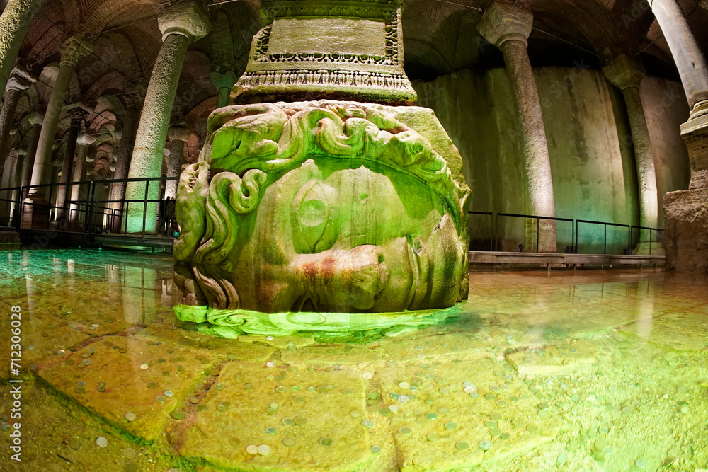 ISTANBUL, TURKEY - JANUARY 9, 2024: Basilica Cistern of Istanbul, the ...