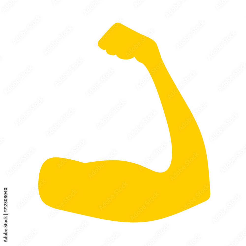 Flexed bicep vector illustration on white background. Muscular man's ...