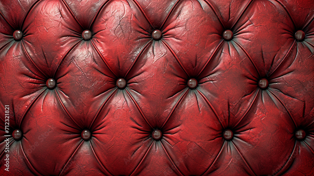 Close up background texture of scarlet red capitone genuine leather ...