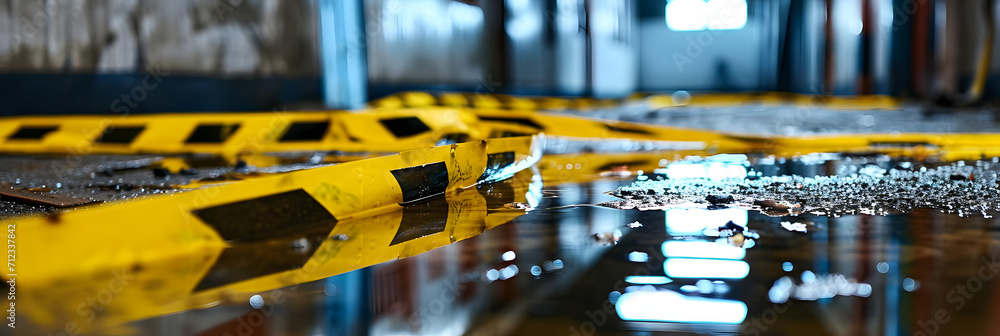 Chemical spill barrier tape for area closure and cleanup procedures ...