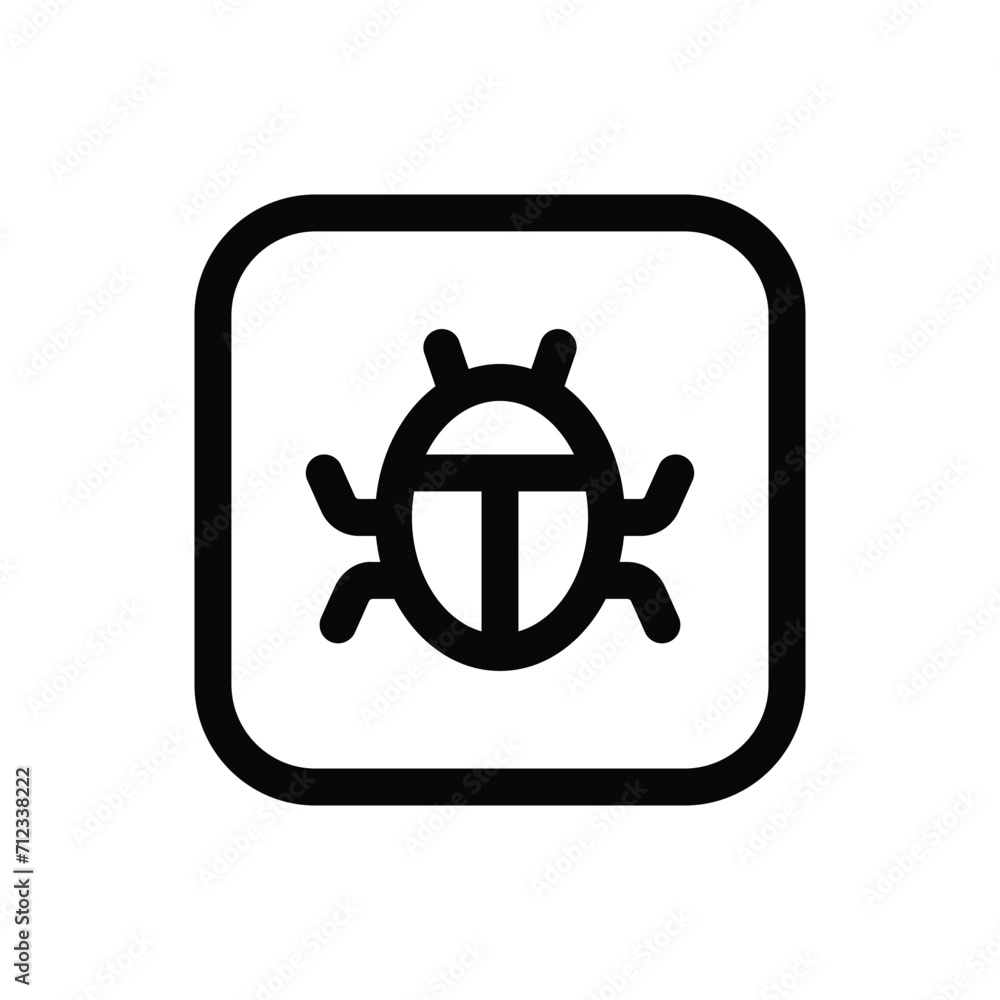 Bug icon in trendy outline style isolated on white background. Bug ...