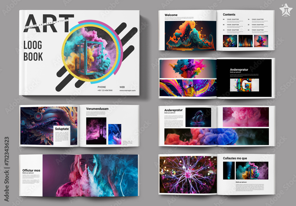 Magazine Layout Landscape Stock Template | Adobe Stock