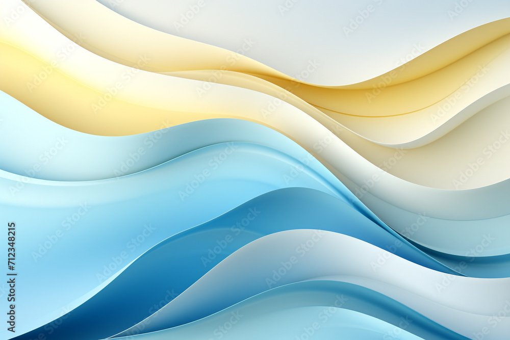 Waves of baby blue and pale yellow merging seamlessly, evoking a sense ...