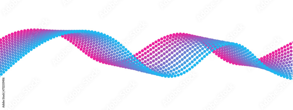 colorful Twisted curve dot lines with mixed effects. Technology ...