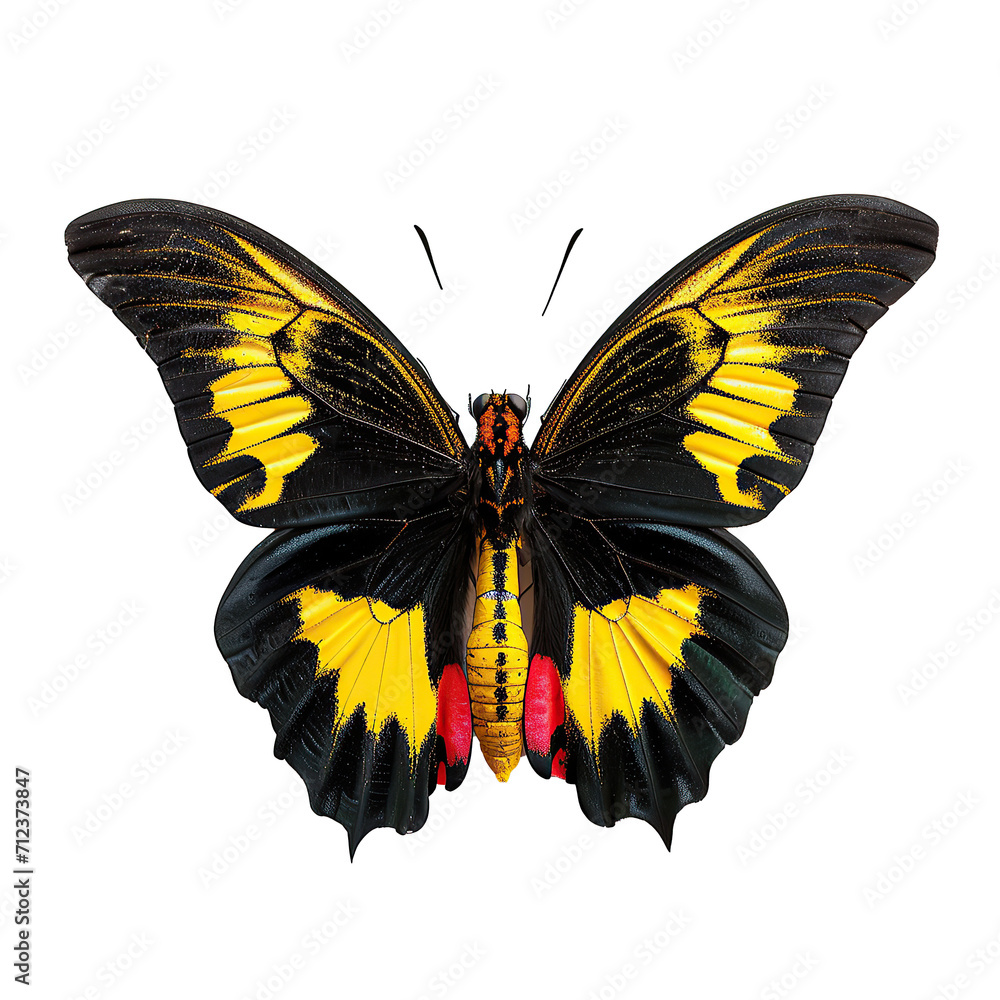 Chimaera Birdwing Butterfly isolated on transparent background. Stock ...