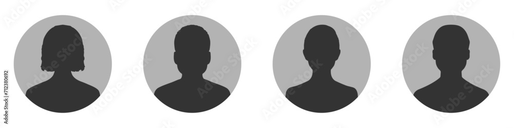 Default anonymous user portrait vector illustration flat vector designs ...