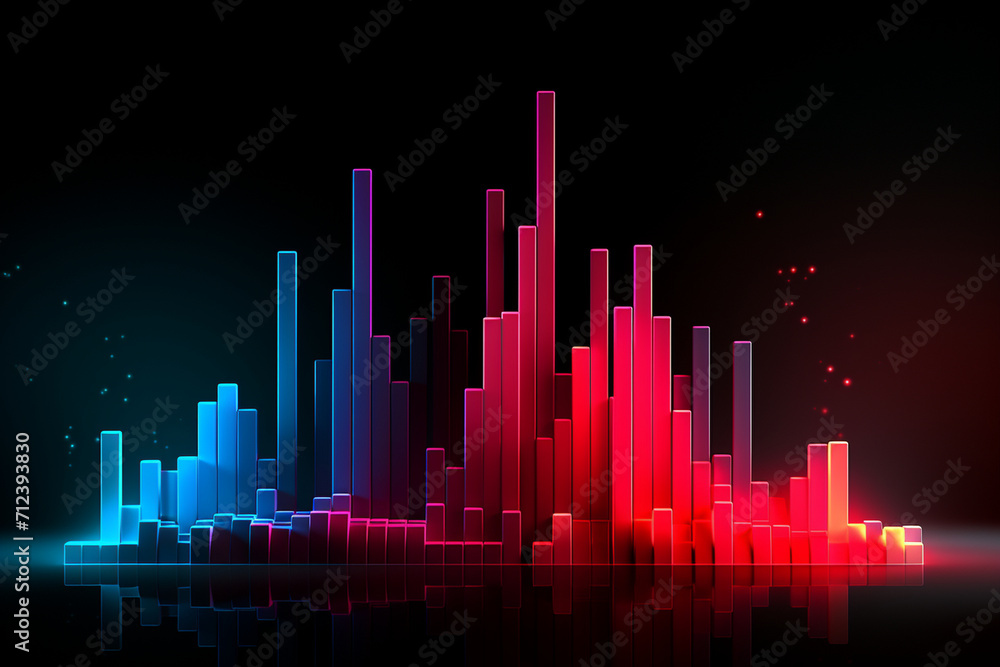 A sleek and modern bar chart with vibrant gradients showcasing data ...