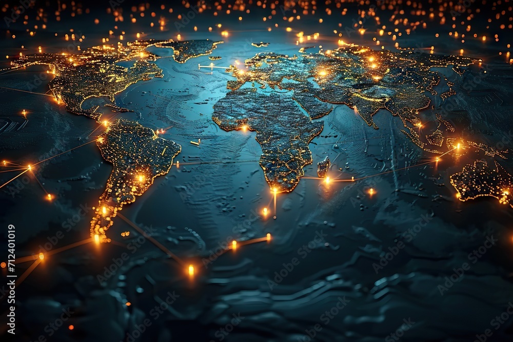 Global Interconnectedness A Spectacular Night View of Urban Centers and ...