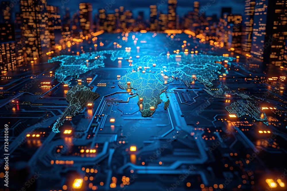 Global Interconnectedness A Spectacular Night View of Urban Centers and ...