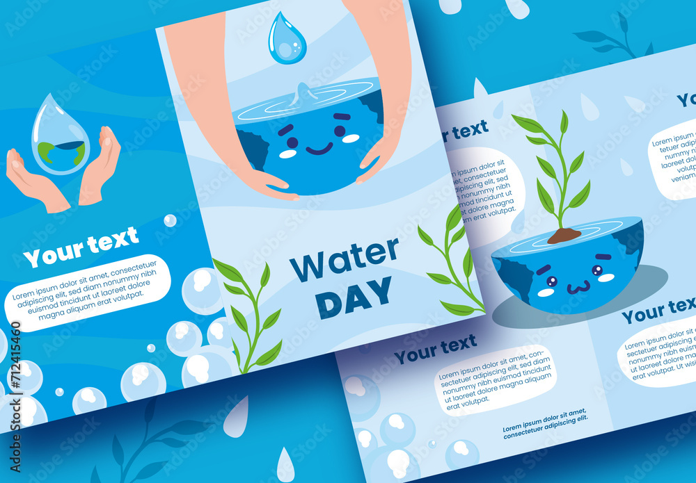 Water Day Brochure Template Stock Template | Adobe Stock