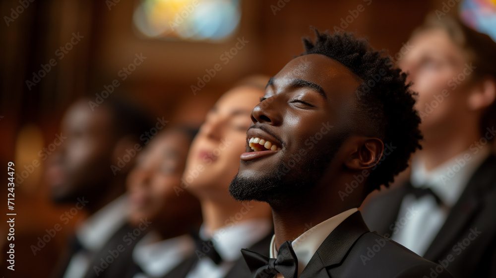 Gospel Singer Praising Lord Jesus Christ. Song Spreads Blessing ...