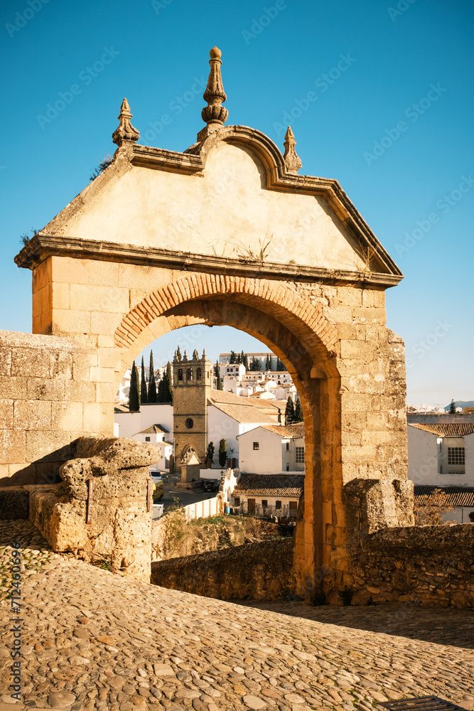 Arch of Philip V (Arco de Felipe V), Ronda, Andalusia, Spain. Built in ...