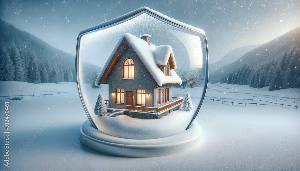 A visual representation of home insurance and security concept ...