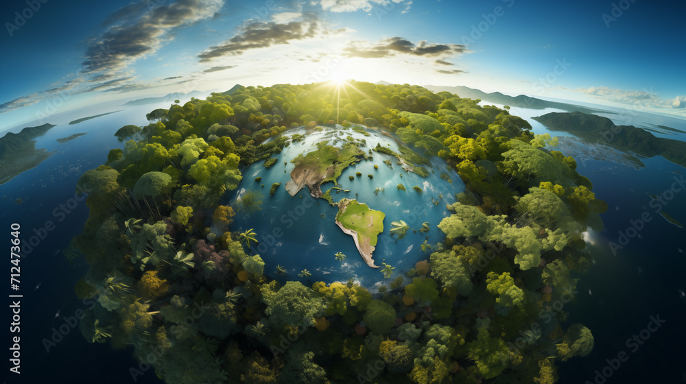World environment and earth day concept with globe, nature and eco ...