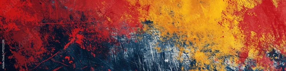 Bold red and yellow grunge textures in a striking poster and web banner ...