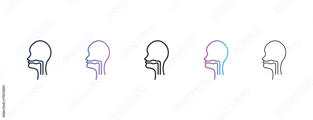 pharynx outline icon. Filled, line, gradient, thin icon from medical ...