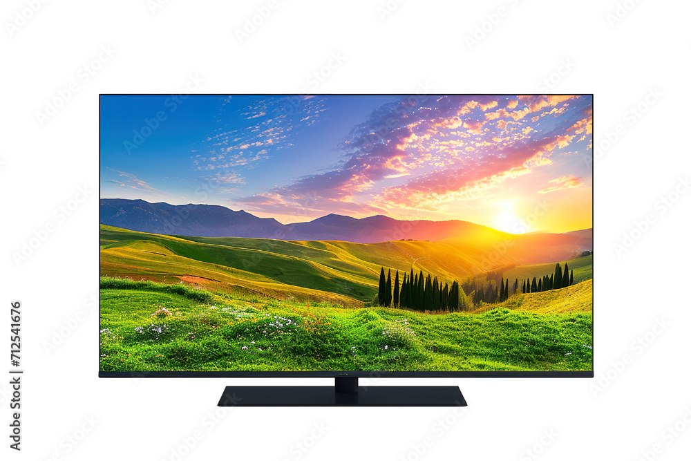 TV 4K flat screen lcd or oled, plasma realistic, White blank HD monitor ...