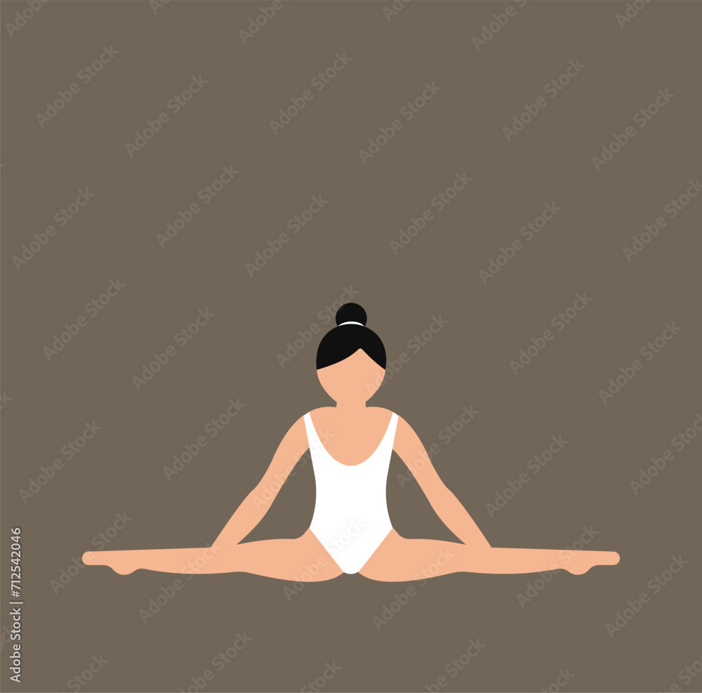 Faceless Girl doing the splits. Fitness Pilates Yoga Ballet Gymnastic ...