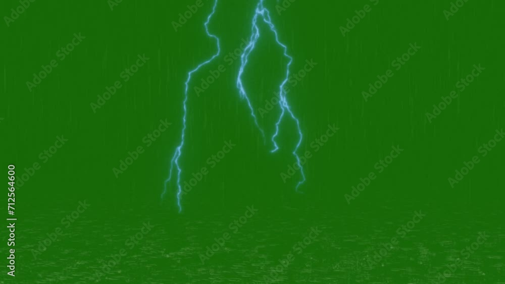 Rain with thunder high Resolution video animated green screen, The ...