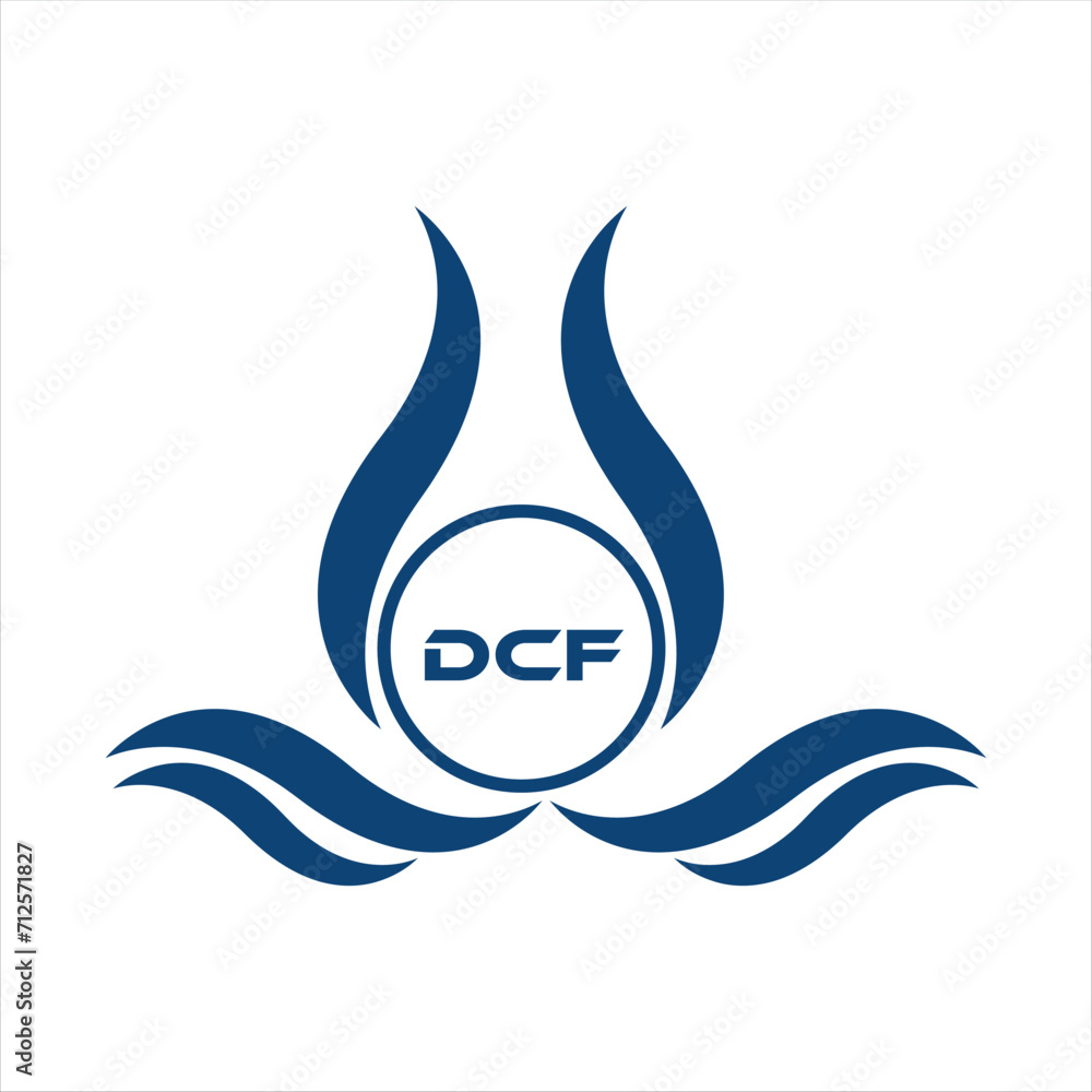 DCF letter water drop icon design with white background in illustrator ...