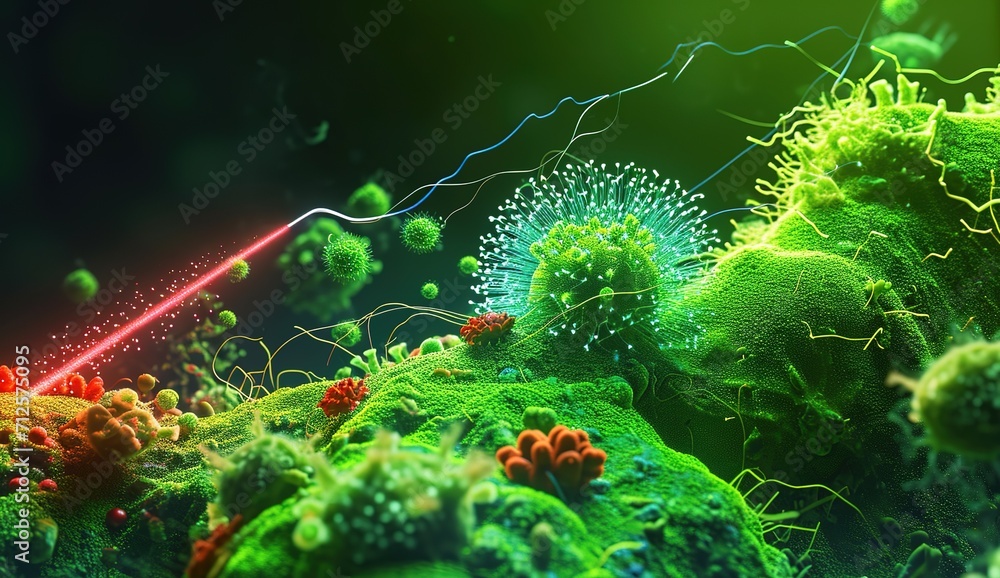 Microscopic battle: detailed visualization of viruses and bacteria ...