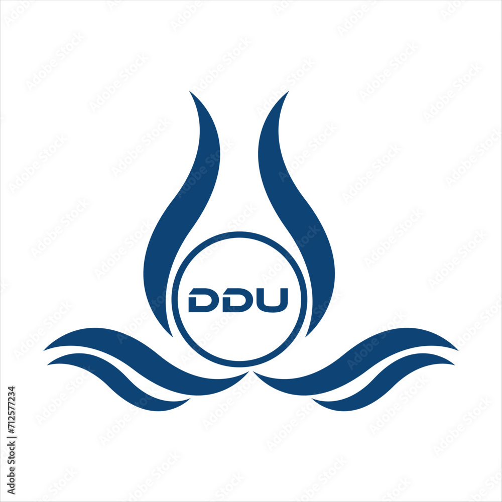 DDU letter water drop icon design with white background in illustrator ...