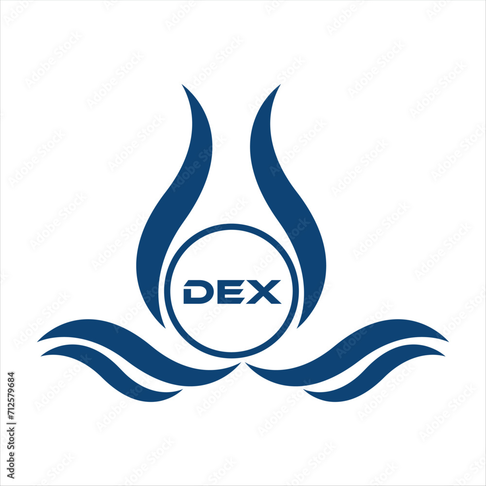 DEX letter water drop icon design with white background in illustrator ...