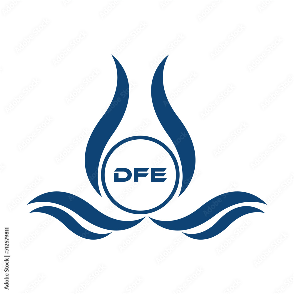 DFE letter water drop icon design with white background in illustrator ...