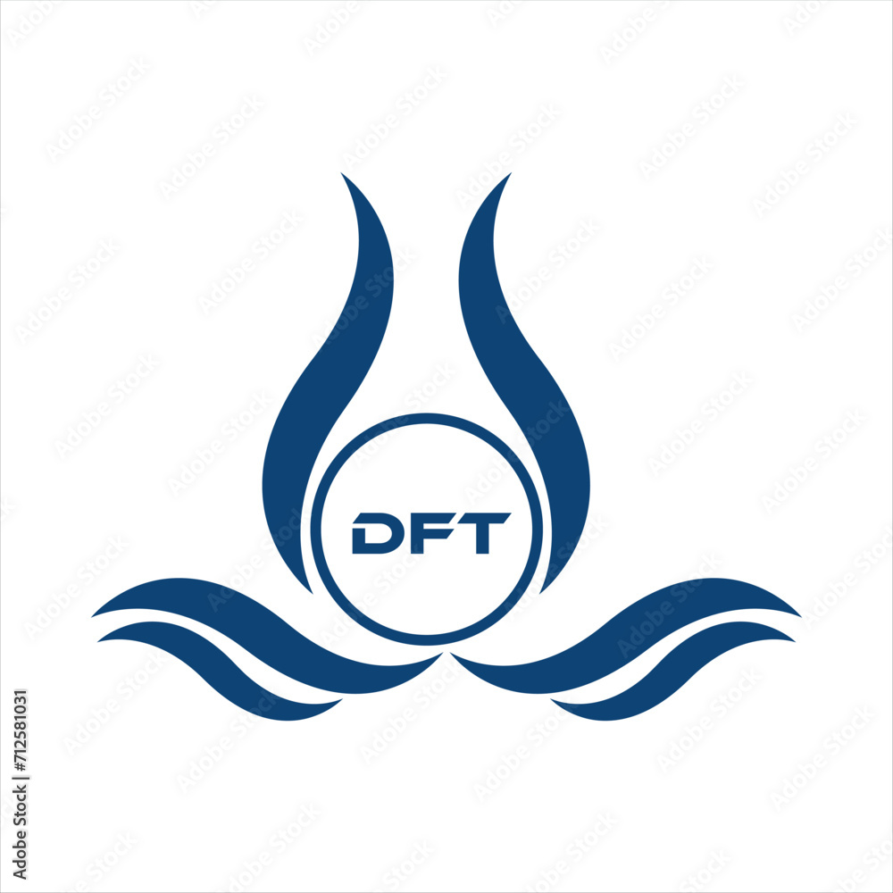 DFT letter water drop icon design with white background in illustrator ...