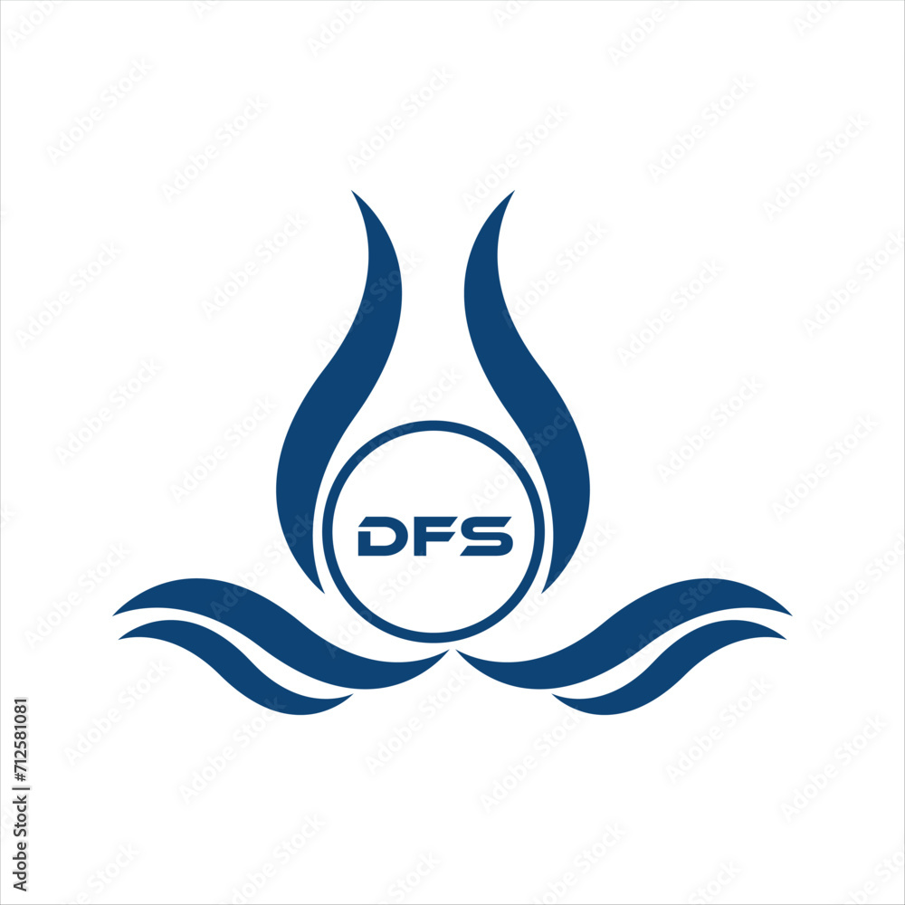 DFS letter water drop icon design with white background in illustrator ...