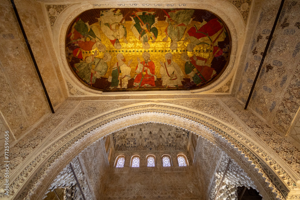 Granada, Nasrid palaces, Andalusia, Spain. The Alhambra is a palace and ...