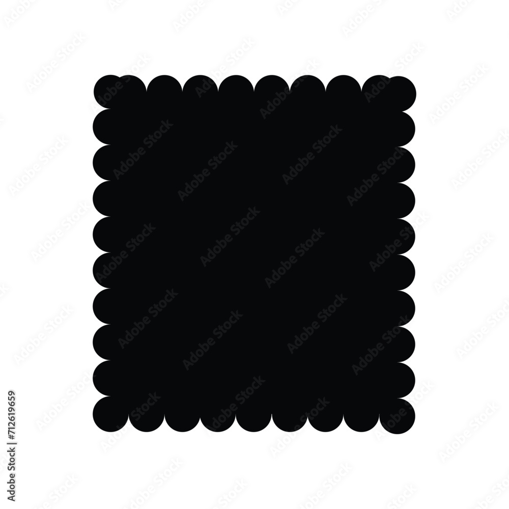 Scalloped square shape. Clipart image isolated on white background ...