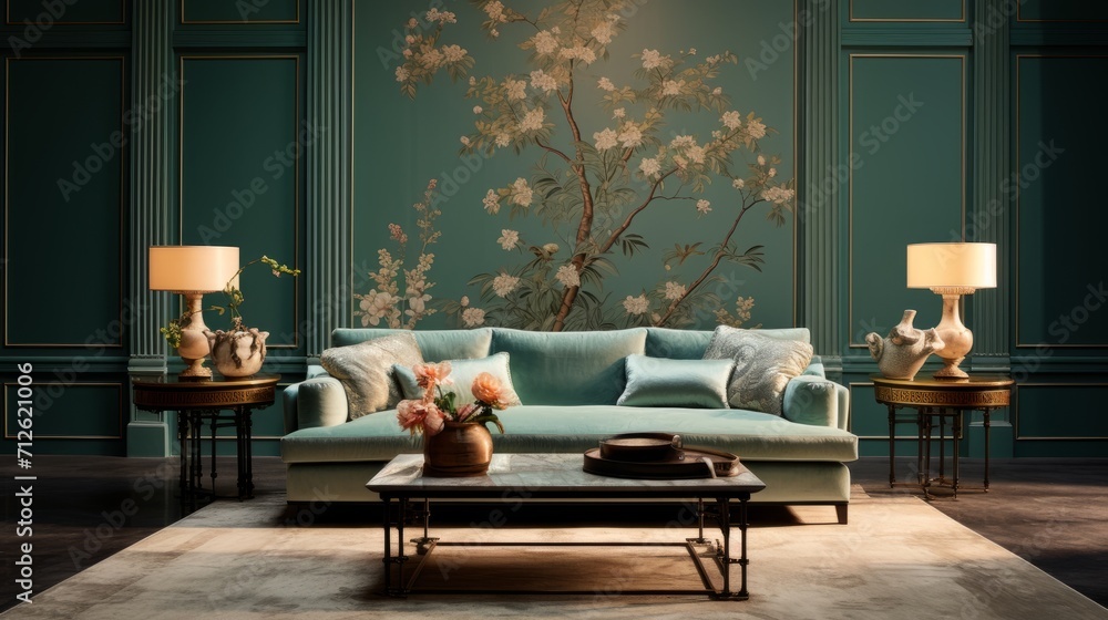 home interior design concept with cosy living room design by farm house ...