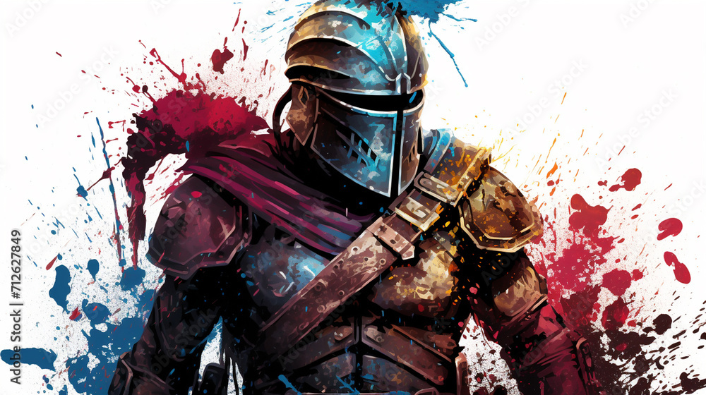 Spartan Warrior Soldier gladiator helmet body with horse long hair ...