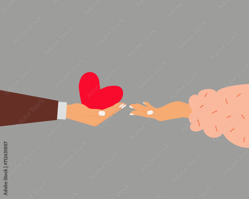 Person not allowing to show care for him. Human hand refuses love and ...