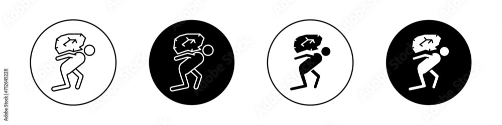 Heavy burden icon set. Financial Burden and Business Stress Vector ...