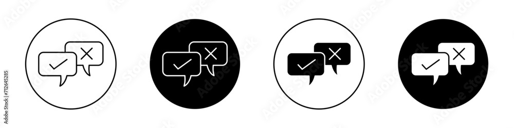 Vecteur Stock Check false or true icon set. True and False Checkbox ...