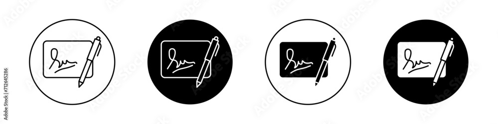 Autograph icon set. Autograph and Signature as a Vector Symbol in a ...